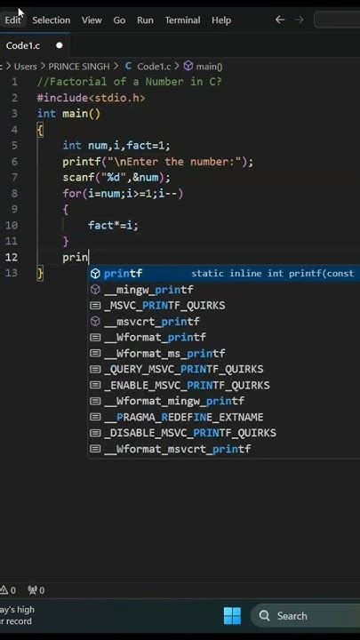 Factorial Of A Number Using C The Coding Guide Youtube
