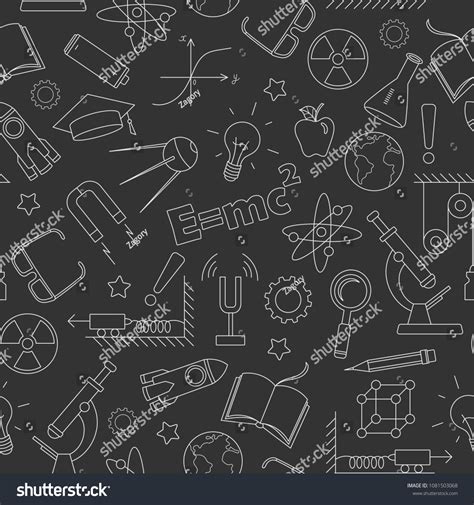 Seamless Pattern On Theme Subject Physics Stock Vector Royalty Free 1081503068 Shutterstock