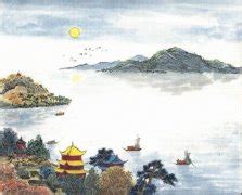 刘禹锡望洞庭湖光秋月两相和潭面无风镜未磨配图及翻译赏析