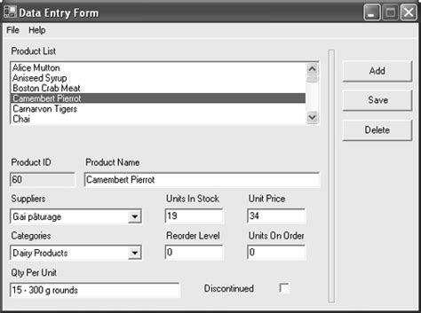 Build A Data Entry Form 101 Microsoft® Visual Basic® Net