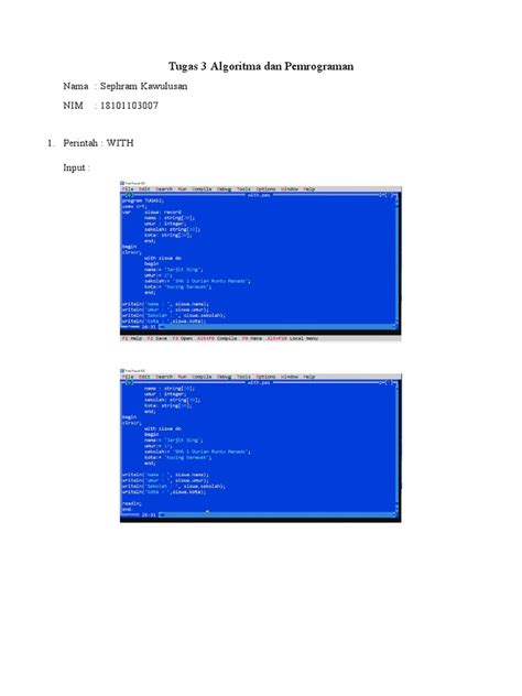 Tugas 3 Algoritma Dan Pemrograman Pdf