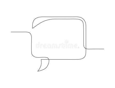Continuous Line Drawing Of Speech Bubble Isolated On White Background Stock Vector