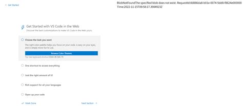 BlobNotFound Error Issue 464 Gitpod Io Openvscode Server GitHub