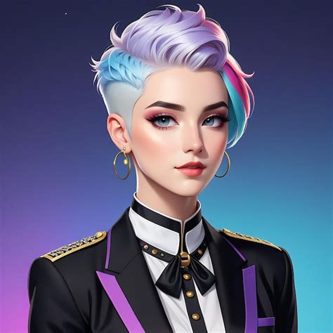 Premium Photo Androgynous Avatar Of Non Binary Queer Person