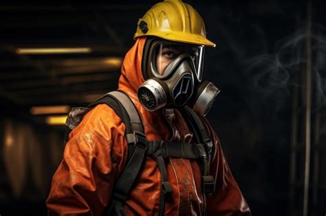 Premium Photo Robust Person Protective Gear Industry Generate Ai