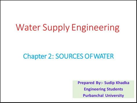 Water Supply Engineering Notes By Sudip Khadkapdf Chemistry Science