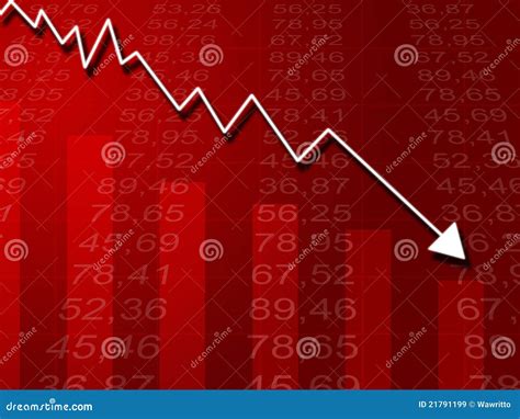 Arrow Graph Going Down On A Red Background Stock Illustration Illustration Of Rates Inflation