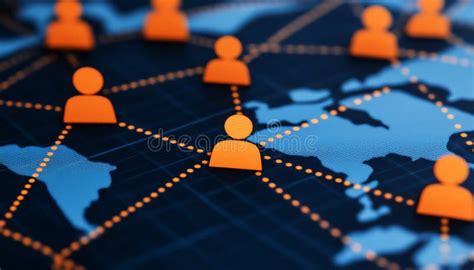 Digital Network Connections Represented By Icons On A Global Map Symbolizing Communication And
