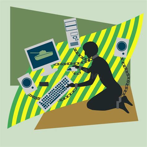 Computer Addiction Stock Vector Illustration Of Merge 17346992