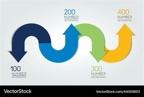 4 Step Arrow Diagram Scheme Infographic Royalty Free Vector