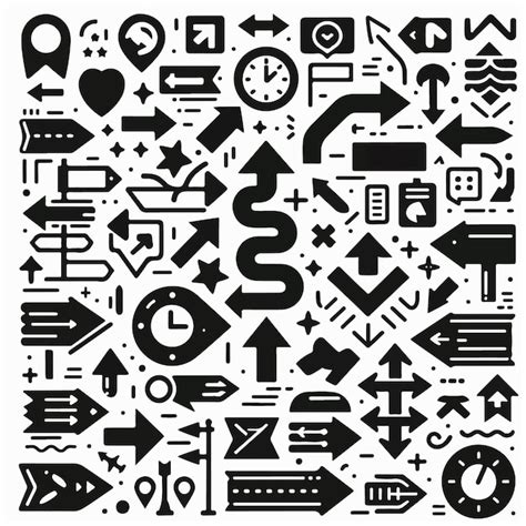 Premium Vector Big Vector Of Black Flat Arrows And Direction Pointers