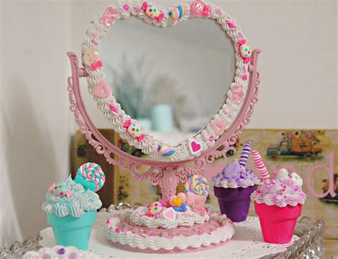 Rainbow Heart Mirror Candy Mirror Decoden Art Fake Candy Fake Bake