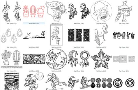 Lightburn Art Library 147 Files Wall Decor Vector Designs For Etsy