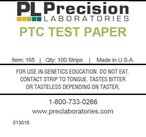 Ptc Test Paper Nebraska Scientific