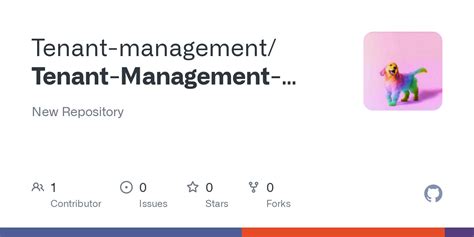 Github Tenant Managementtenant Management System New Repository