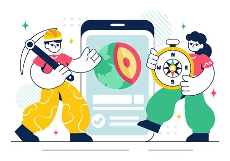 Geological Research And Soil Sampling Illustration In Cartoon Style