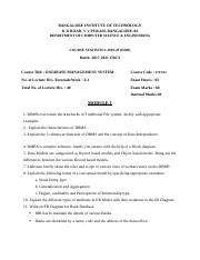 DBMS Module Wise Questions Docx BANGALORE INSTITUTE OF TECHNOLOGY K R