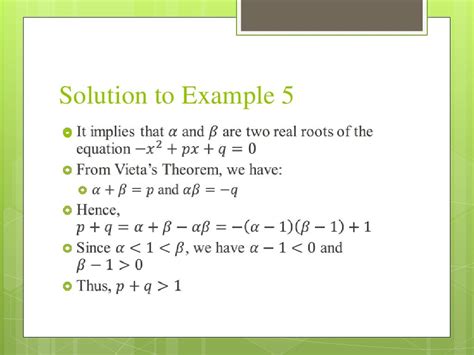 Application Of Vietas Theorem