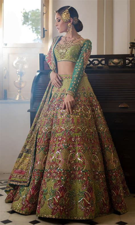 Green Color Wedding Lehenga Panache Haute Couture