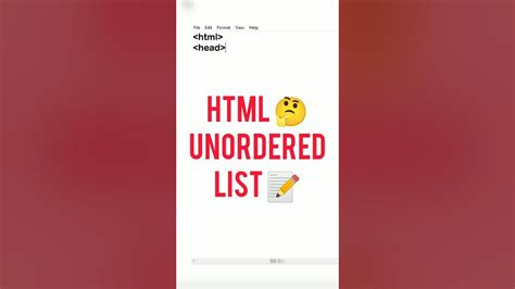 Unordered List In Html Shorts Html Coding Programming Trending Unorderlist Youtube