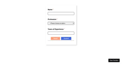 Form Control React Example Forked Codesandbox