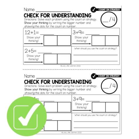 Lucky To Learn Math Add With Count On Lesson 23 Check For