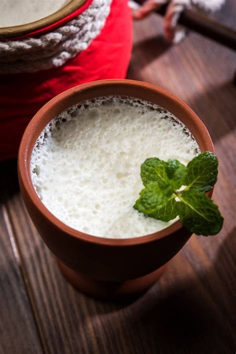 Lassie Or Lassi Drink In Terracotta Glass Stock Image Image Of