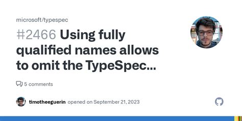 using fully qualified names allows to omit the typespec namespace · issue 2466 · microsoft