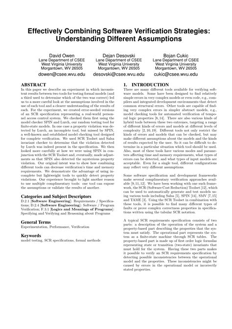 Pdf Effectively Combining Software Verification Strategies Understanding Different Assumptions