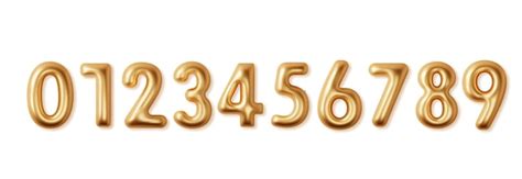 황금 숫자 풍선 0에서 9까지 현실적인 3d 디자인 벡터 요소 배너 표지 생일 축하 기념일 및 결혼식 무료 벡터