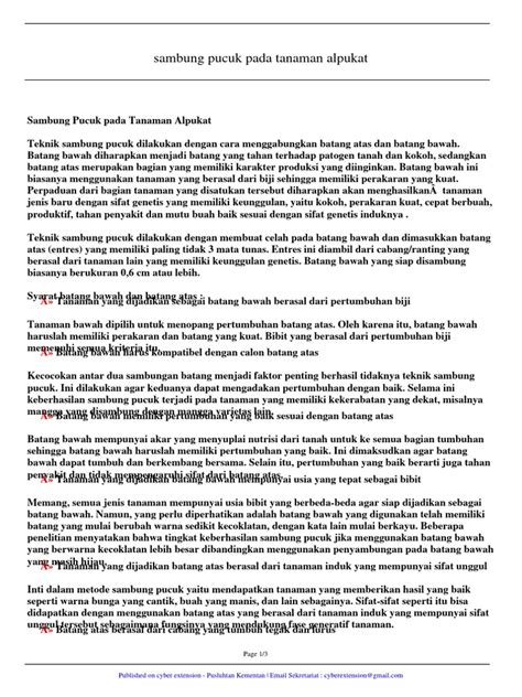 Sambung Pucuk Pada Tanaman Alpukat Pdf