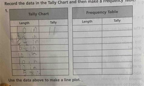 record the data in the tally chart and then make a frequency lable 1 use the data above