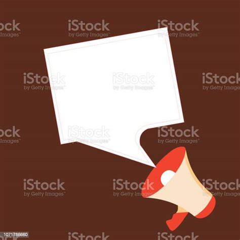 평면 디자인 비즈니스 벡터 일러스트 레이 션 빈 템플릿 Esp 고립 된 미니 멀 그래픽 레이아웃 템플릿을 광고 확성기 및 빈 경계 광장 연설 거품 공개 발표에 대 한 가수에