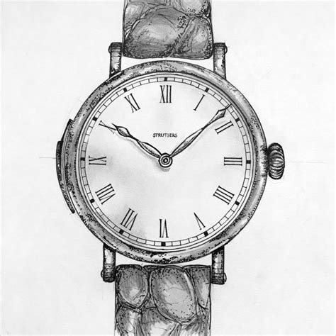Case Designs For A Repeating Wristwatch Inside Of A Watch Drawing