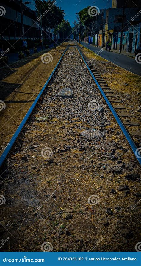 Parallel Train Rails Stock Image Image Of Scene Perspective