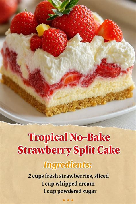 Strawberry Banana Split Cake Recipe Vcog