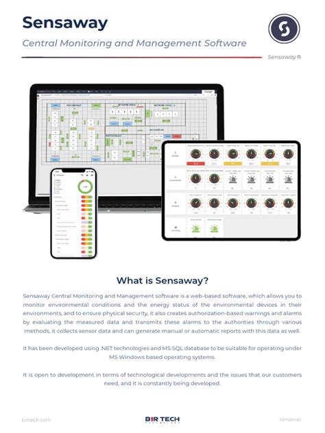 Sensaway General Central Monitoring And Management Software Datasheet