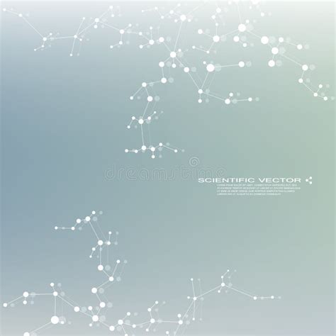 Molecule Dna And Neurons Vector Molecular Structure Connected Lines With Dots Genetic