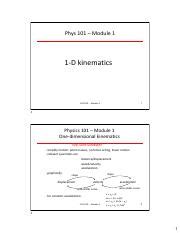 Module D Kinematics Pre Lecture Pdf Phys Module D Kinematics PHYS