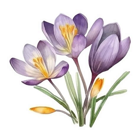 Premium Ai Image Crocus On Isolate White Background Generative Ai