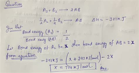 [solved] Consider The Following Reaction A 2 B 2 → 2ab Δh 321 Kj