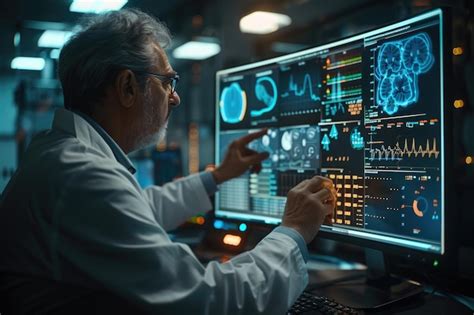 Los Médicos Ven Las Imágenes De La Radiografía Computarizada Imagen