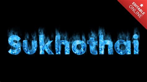 Sukhothai Blue Fire Text Effect Generator