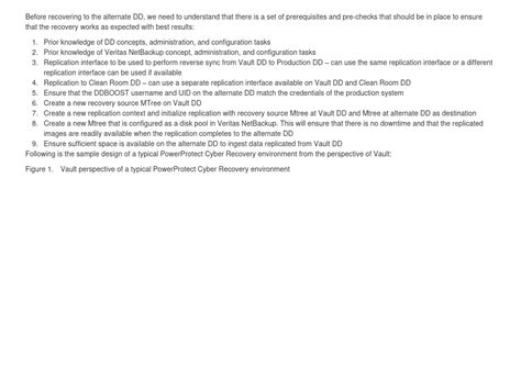 Prerequisites Dell Powerprotect Cyber Recovery Recovery From The Cyber Recovery Vault Using