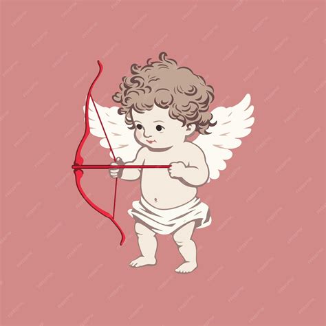 Premium Vector Cartoon Vector Cupid With Bow And Arrow Illustration