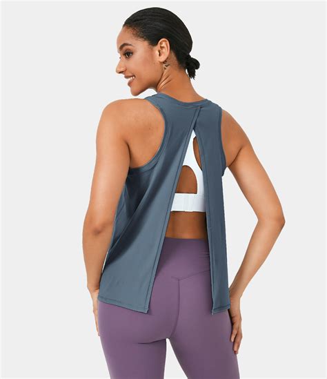 Women S Split Tie Back Tank Top No Bra Halara