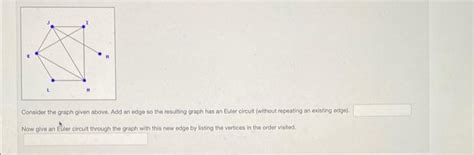 Solved Consider The Graph Given Above Add An Edge So The Chegg