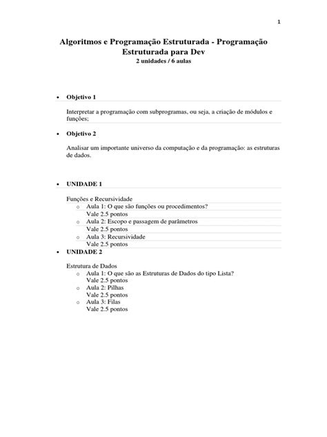 02 Algoritmos E Programação Estruturada Programação Estruturada Para Dev Pdf Ponteiro