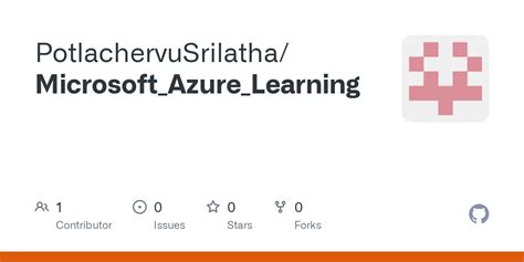 GitHub PotlachervuSrilatha Microsoft Azure Learning