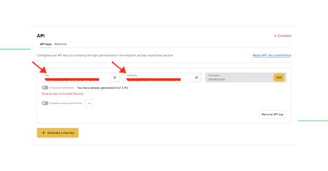 how to configure whitebit api key and add it to good crypto